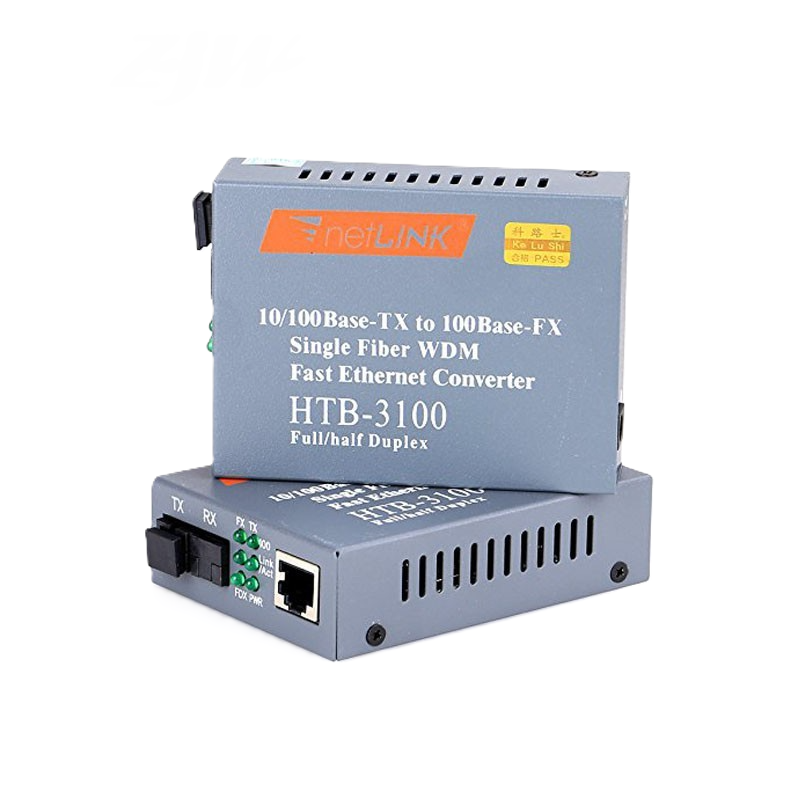 NetLink HTB-3100 Fiber Media Converter | 10/100Mbps | 20KM Single-Mode ...
