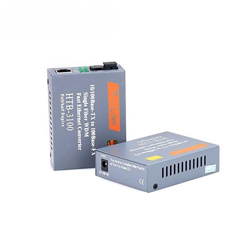 NetLink HTB-3100 Fiber Media Converter | 10/100Mbps | 20KM Single-Mode ...